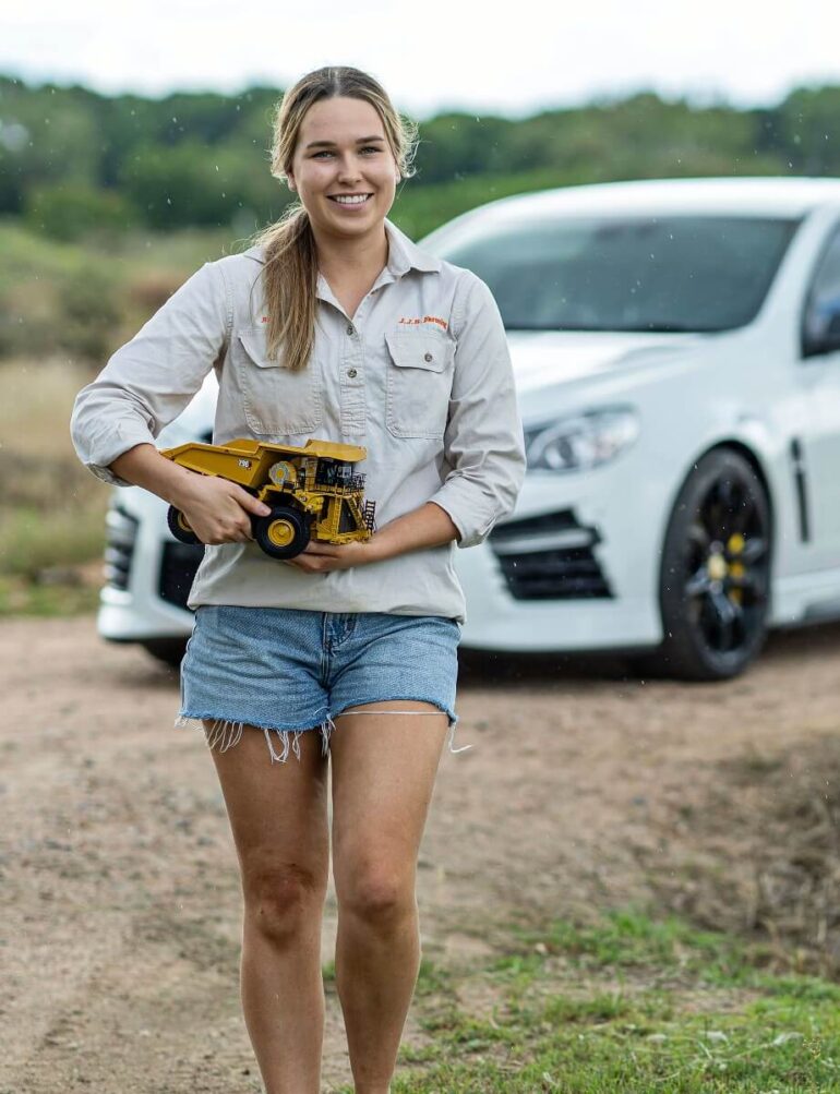 Brooke books ride in a big cat | cars4starters